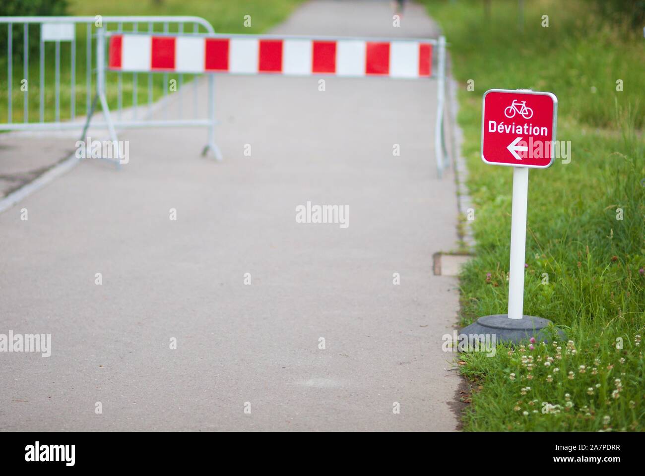 Deviation road sign hi-res stock photography and images - Alamy