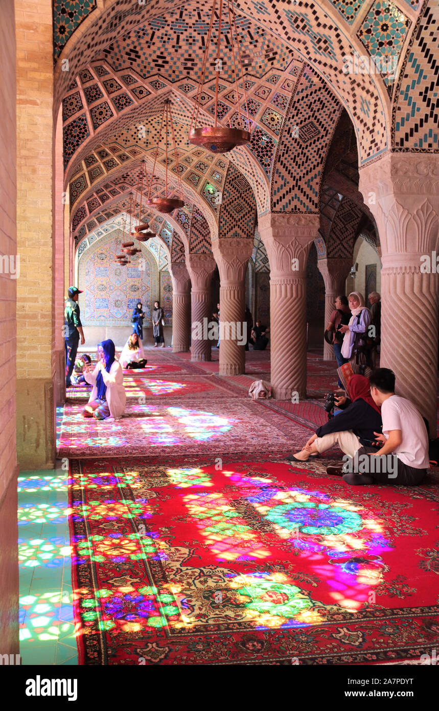IRAN, SHIRAZ - 30 SEPTEMBER, 2019: Tourists take pictures in beautiful ...