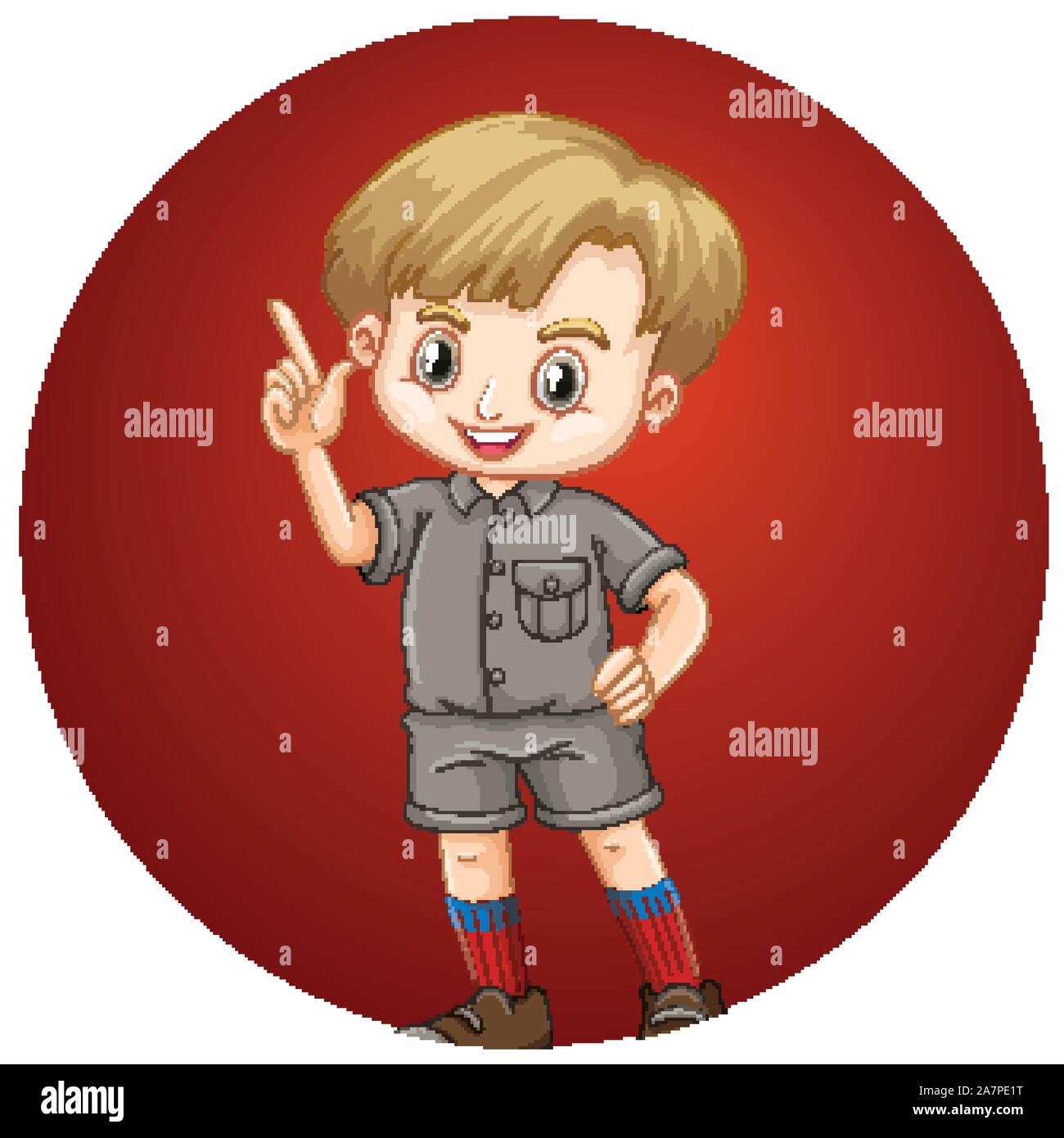 Cute boy on round background illustration Stock Vector Image & Art - Alamy