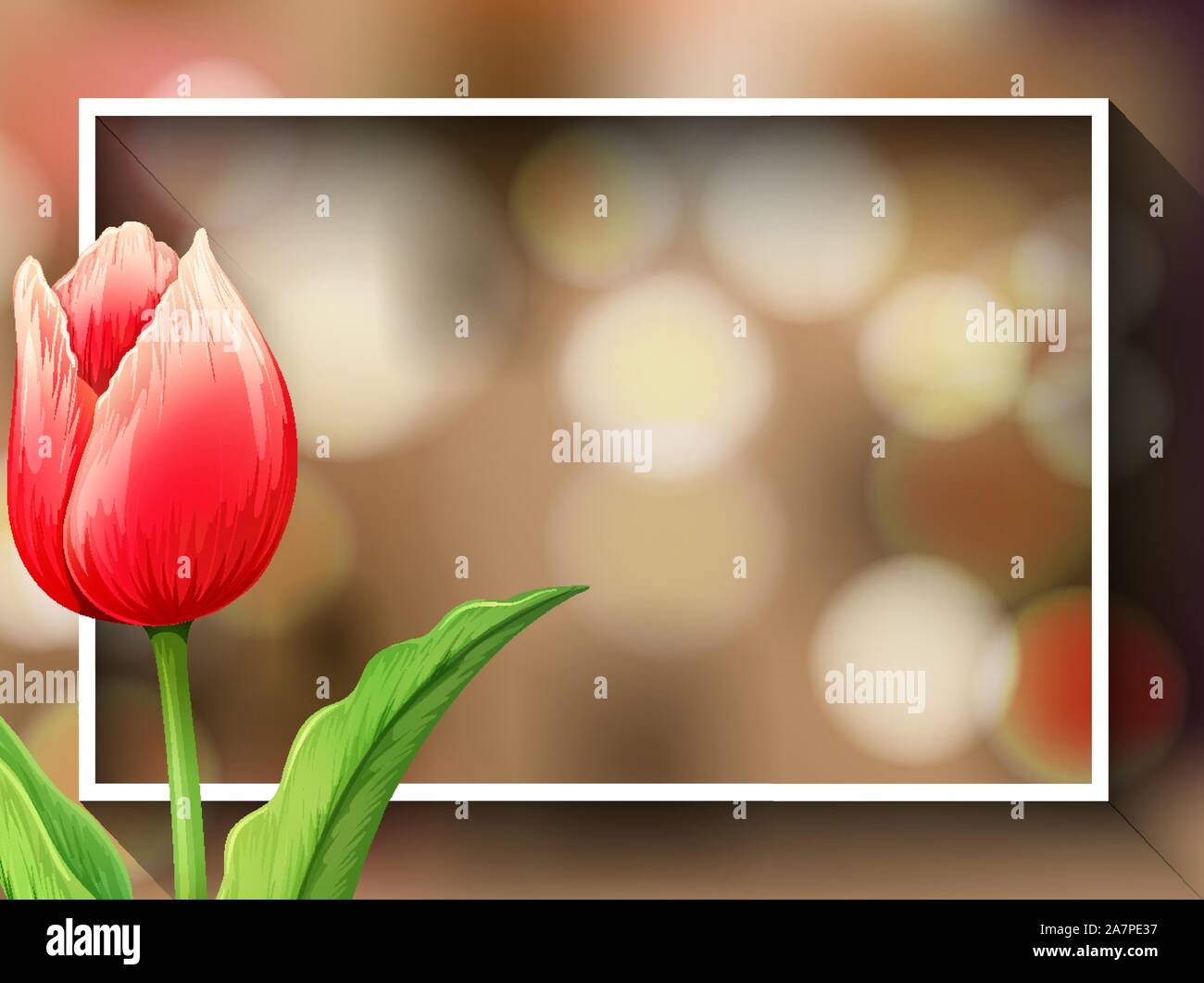 Border template with tulip flower illustration Stock Vector Image & Art ...