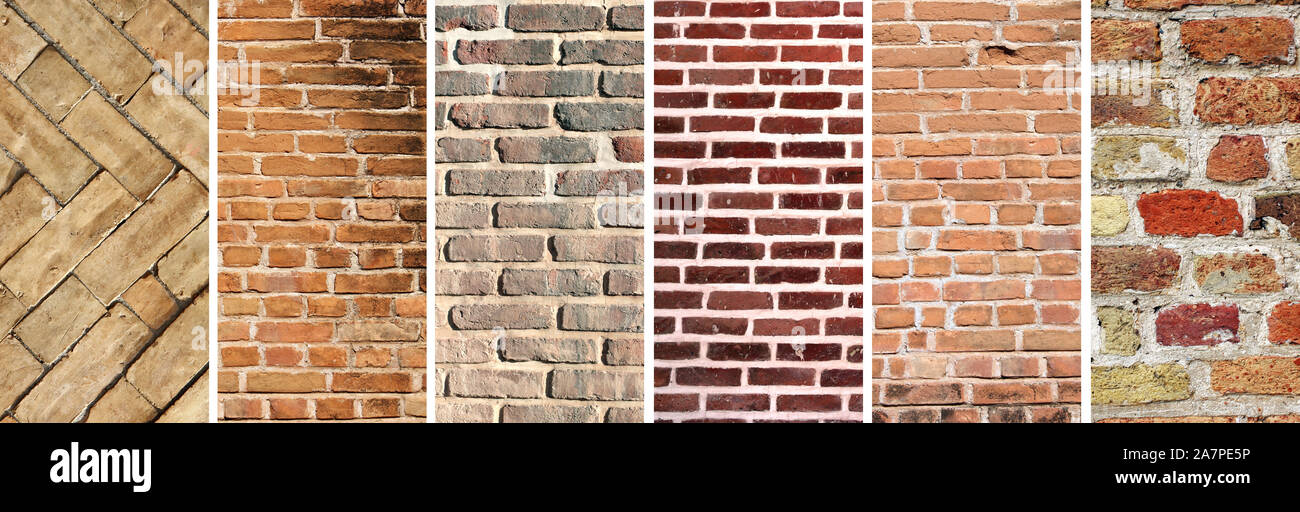 Collection of vertical banners with textures of old brick walls Stock ...