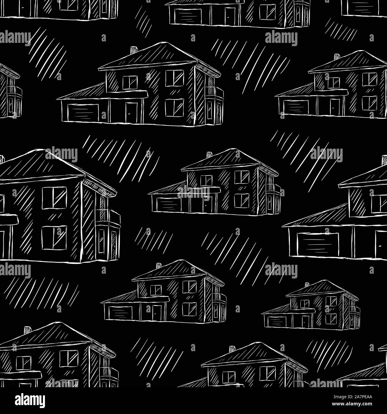 Seamless texture black two-storey houses Stock Vector Image & Art - Alamy