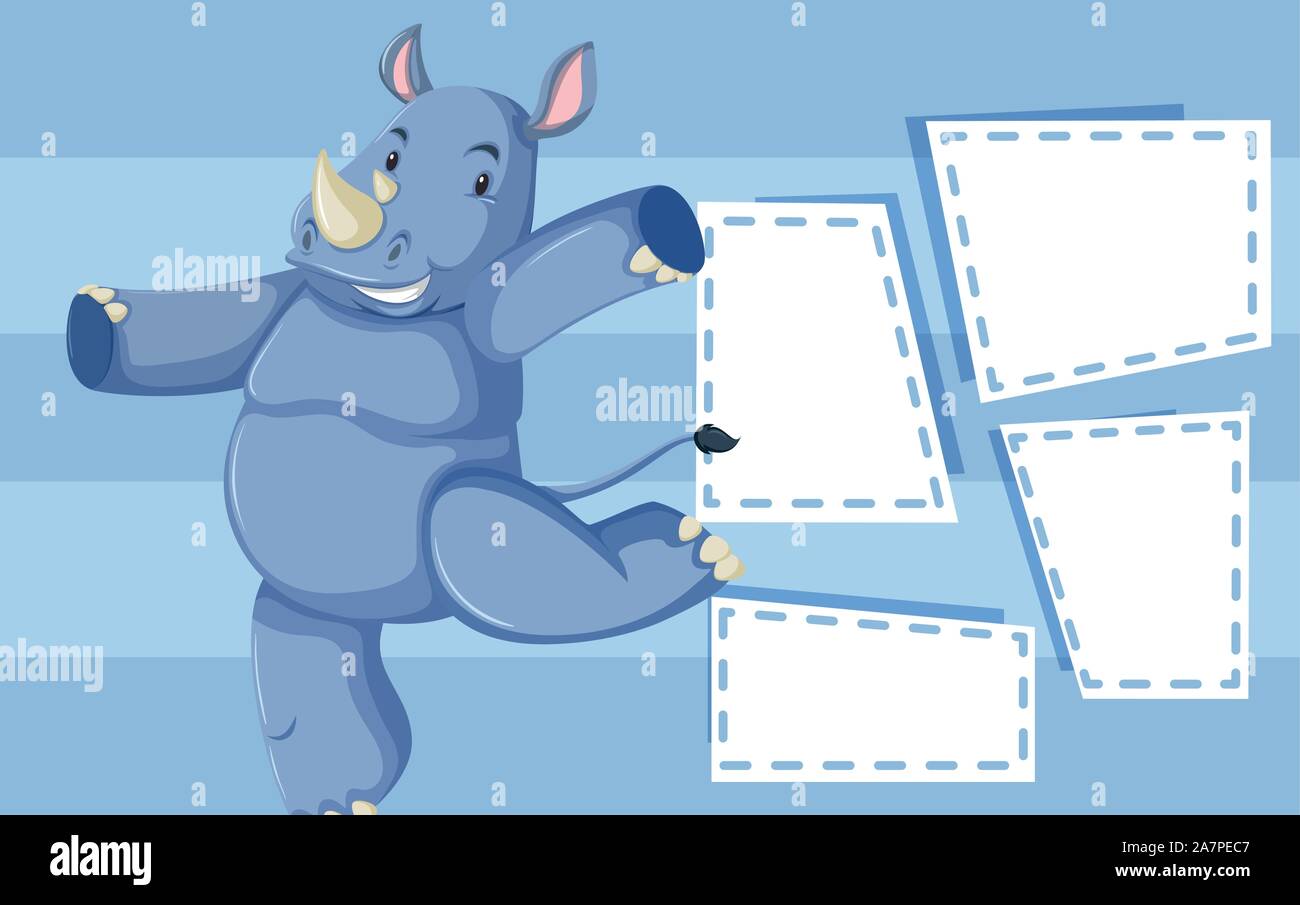 Animal frame template poster with blank copyspace illustration Stock ...