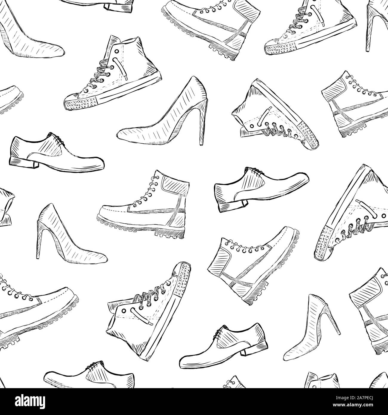 Shoe contours white seamless texture Stock Vector Image & Art - Alamy