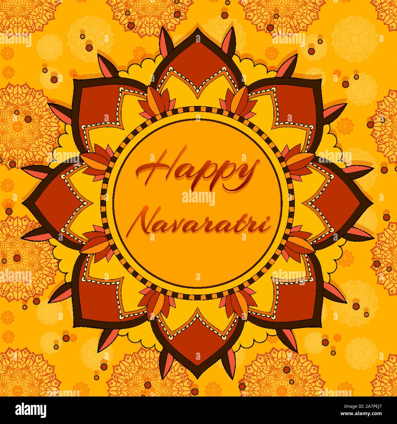 Navaratri poster design with mandala pattern illustration Stock Vector ...