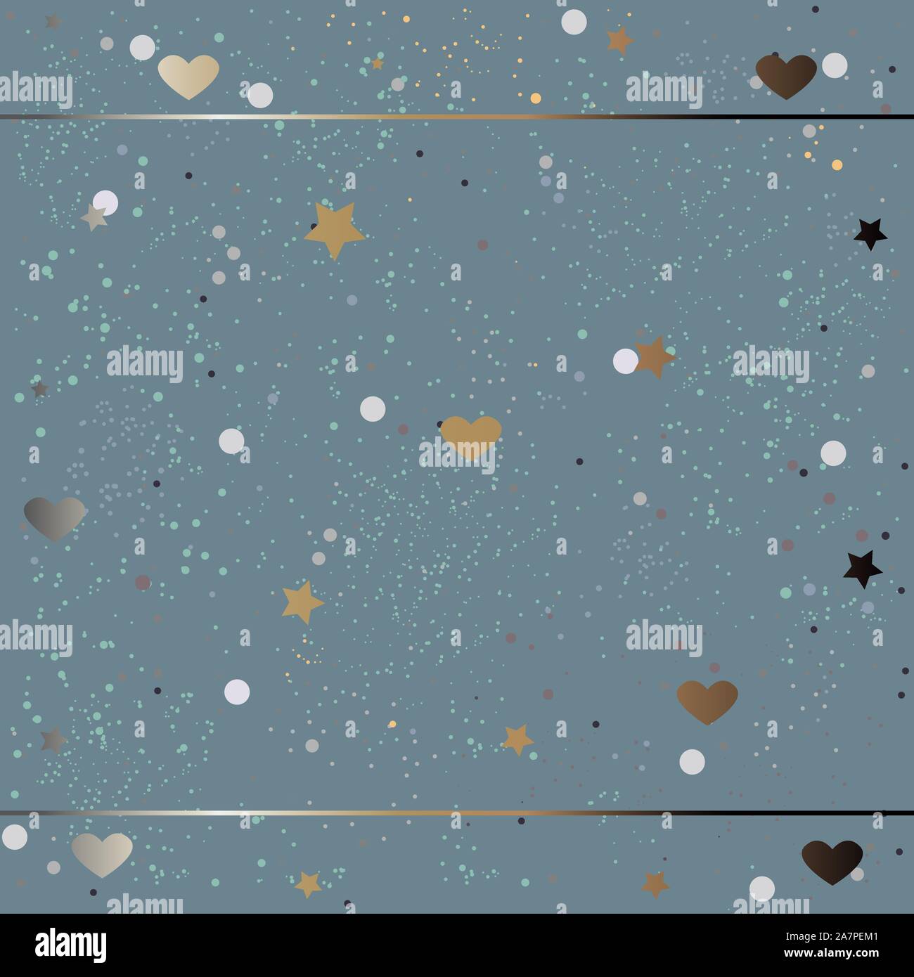 Cute Pattern with funky gold and silver elements. Festive Background ...