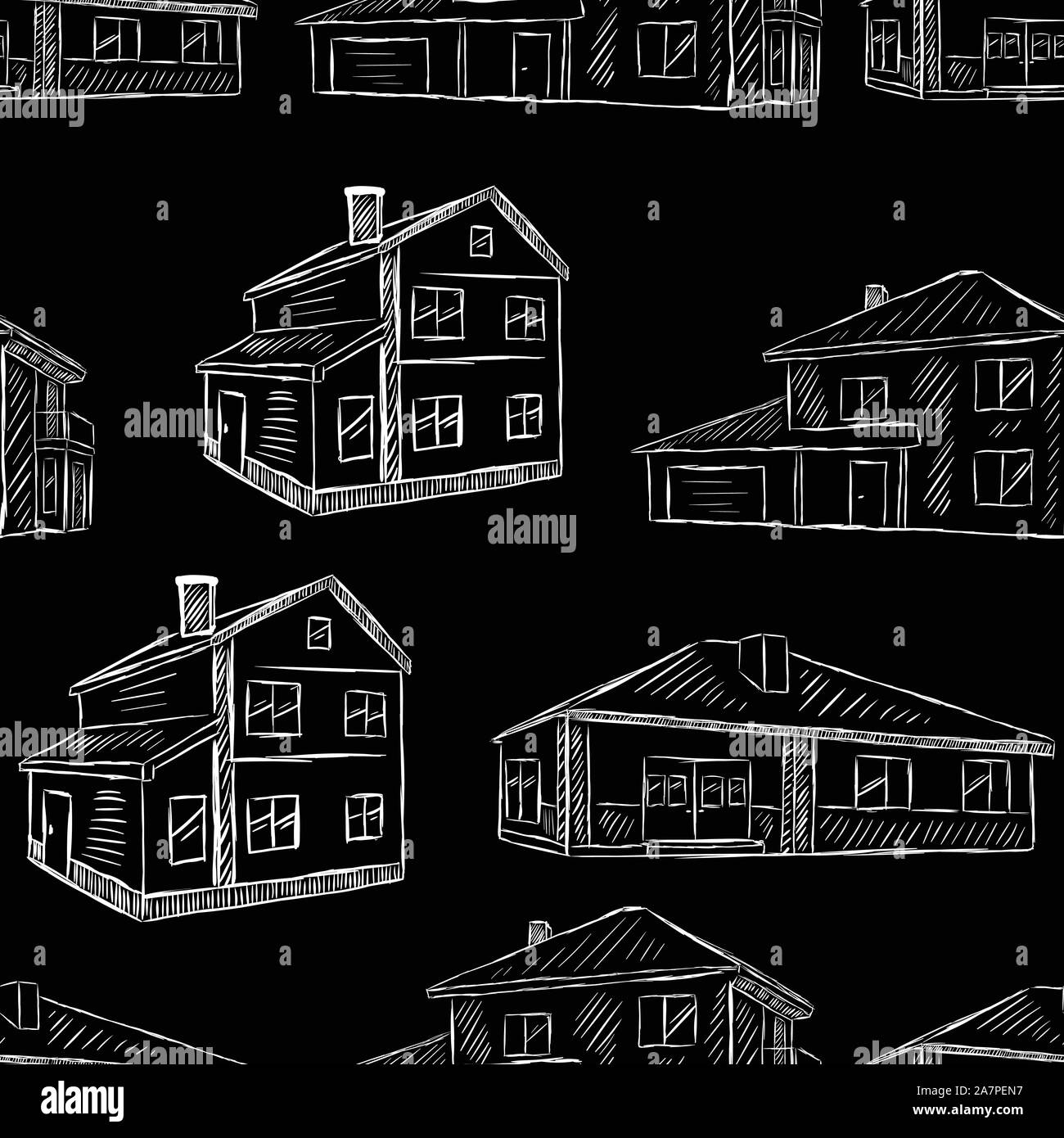Seamless texture with house sketches Stock Vector Image & Art - Alamy
