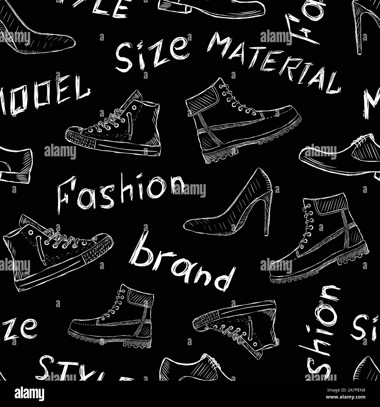 Shoe characteristics black seamless texture Stock Vector Image & Art ...
