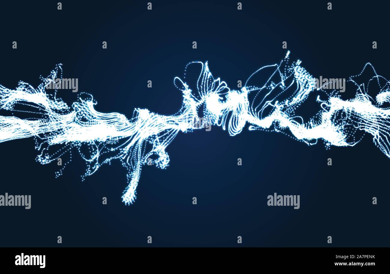 Array with Dynamic Particles. Wavy Background. Composition with Motion ...