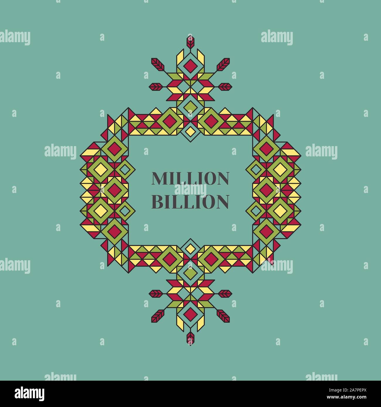 Geometric Frame with Space for Text. Vintage Decoration Element in Mono ...