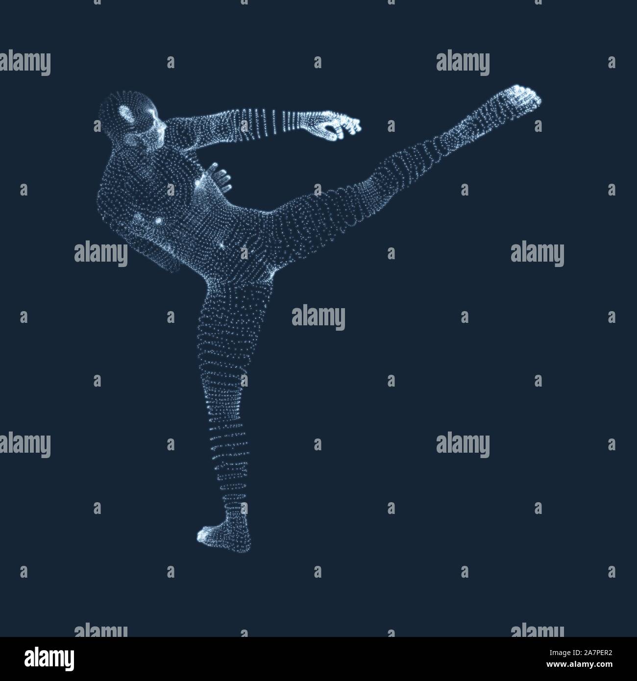 Kickbox Fighter Preparing to Execute a High Kick. Fitness, Sport ...