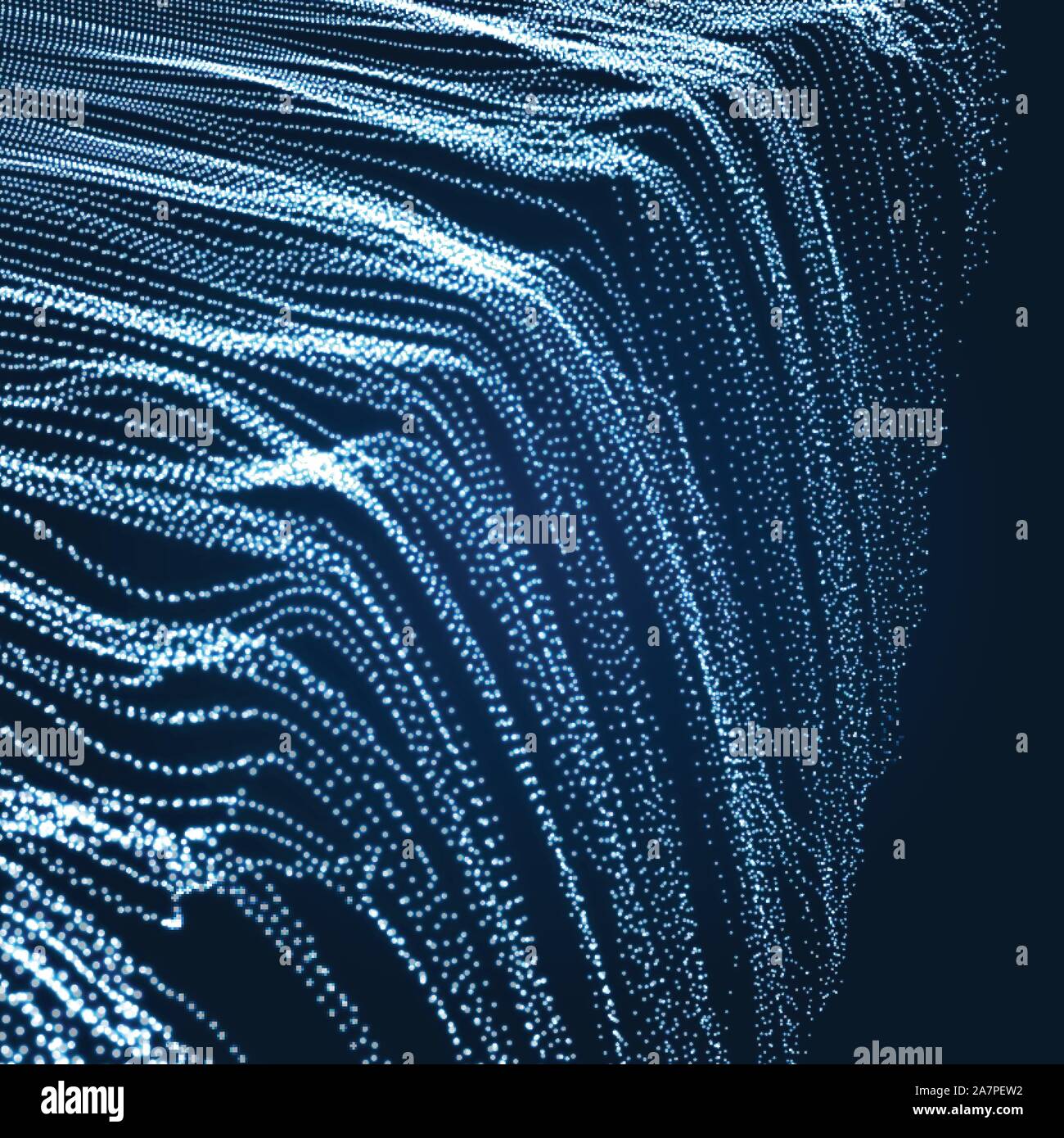 Array With Dynamic Emitted Particles 3d Technology Style A Glowing