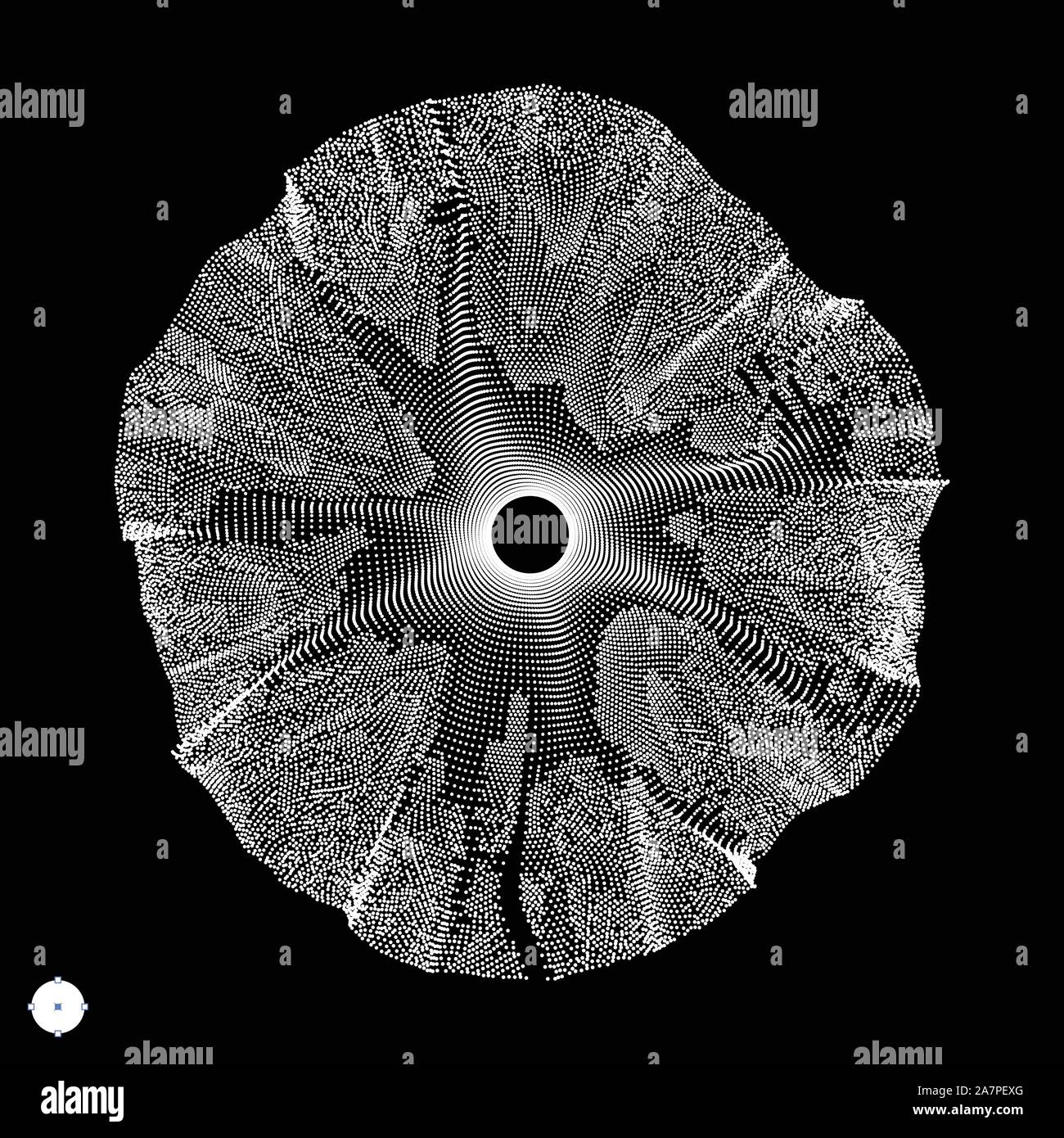Array with Dynamic Particles. 3D Technology Style. Abstract Background ...