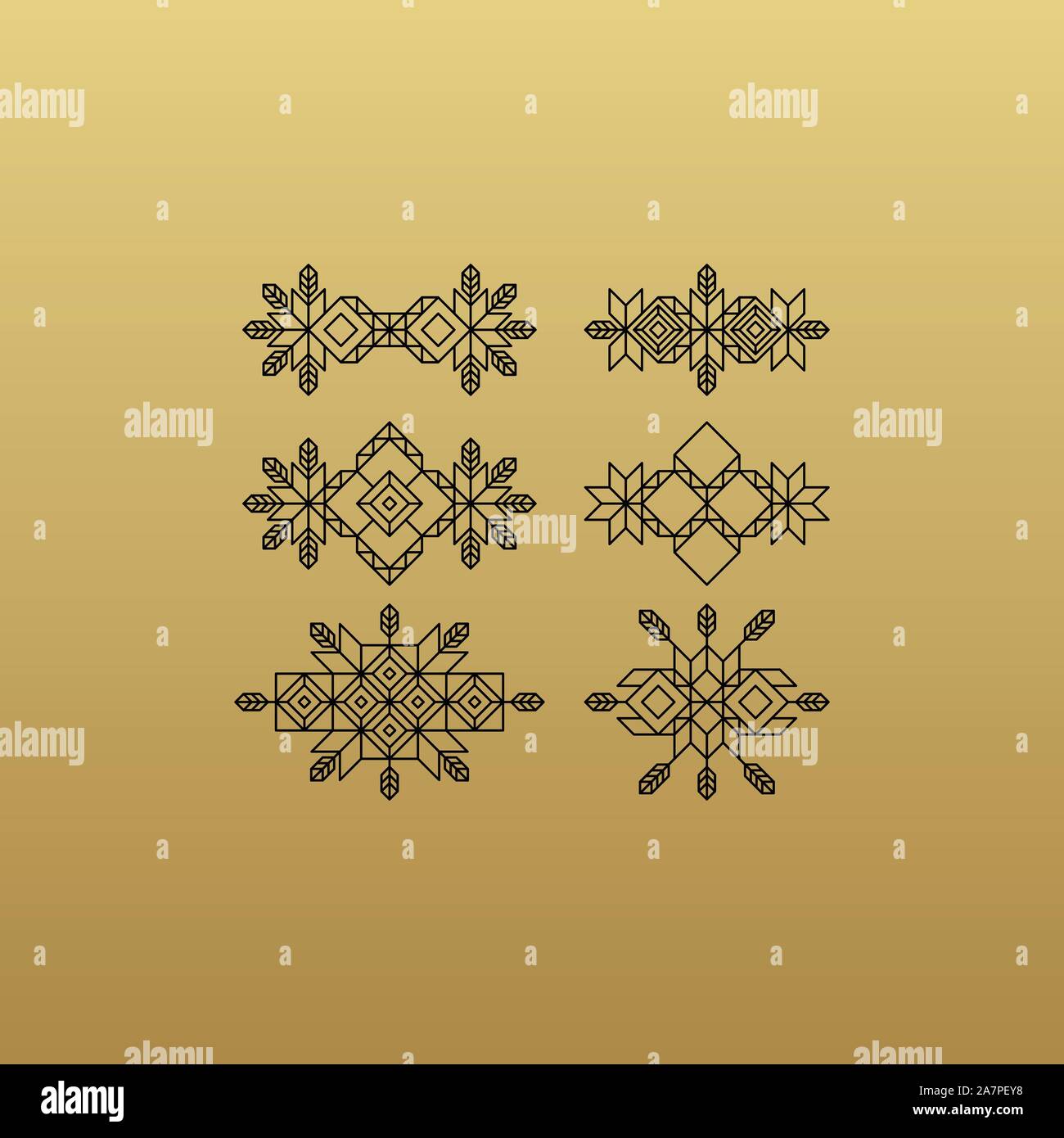 Set of Vintage Graphic Elements for Design. Line Art Design for ...