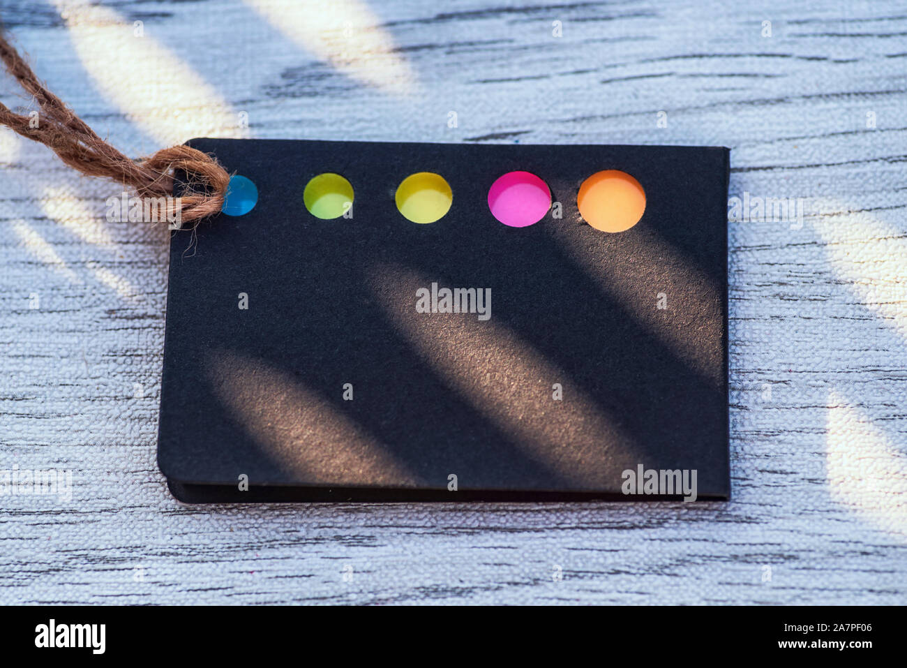 Business card .Business idea concept.Black card with colored bookmarks ...
