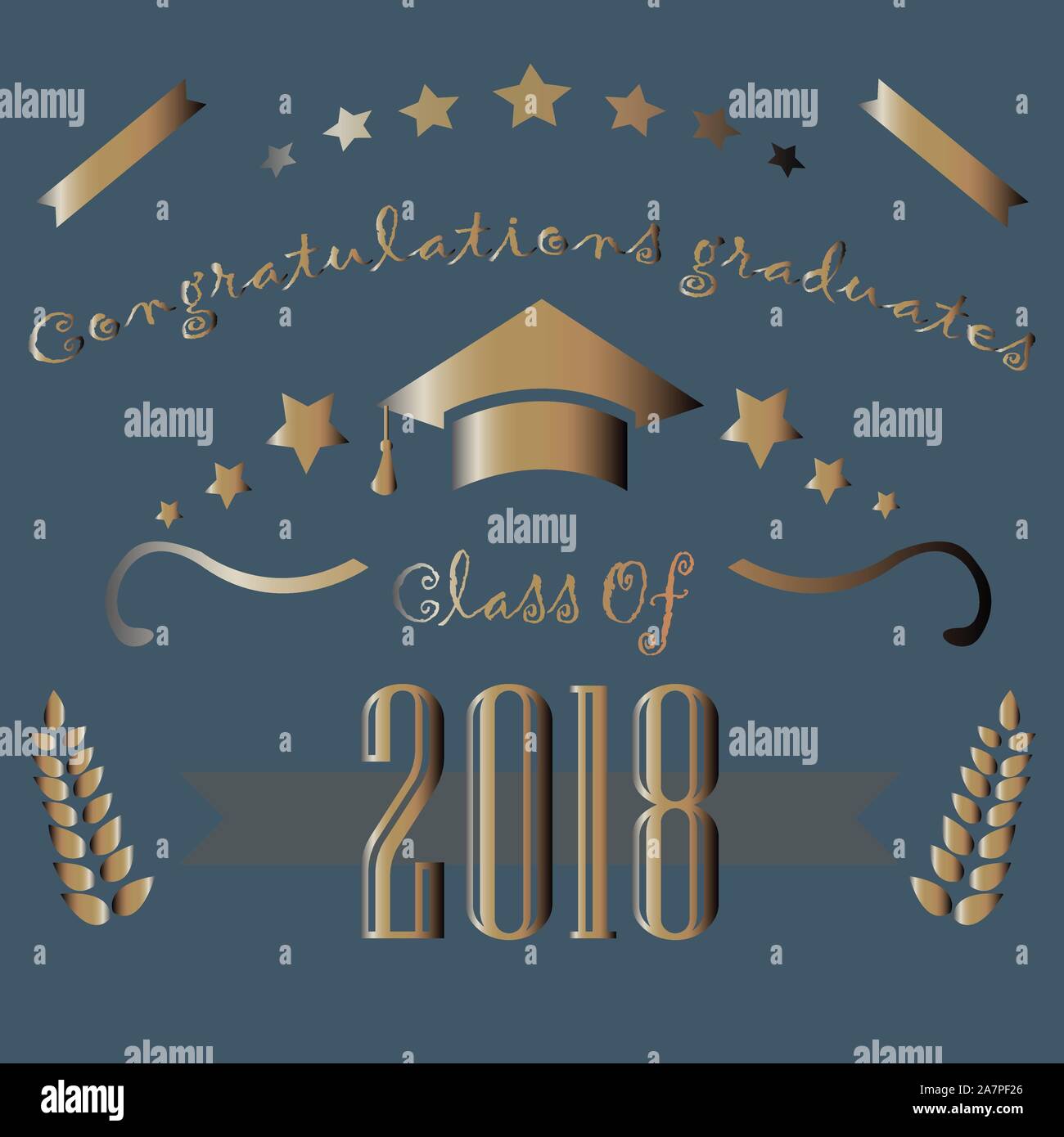 Congratulations graduates of year 2018. Vector Illustration Stock ...