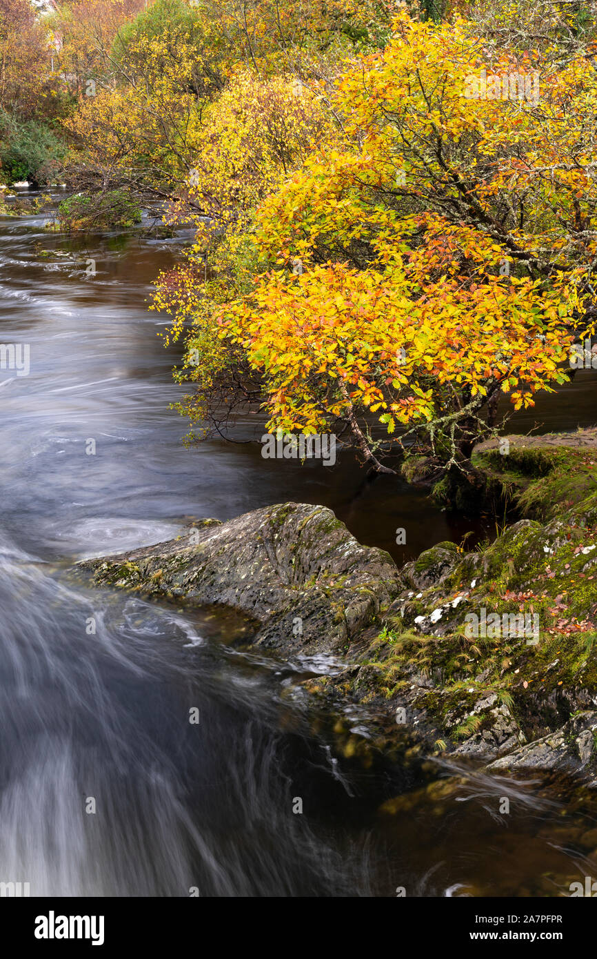 The Afon Llugwy river at Capel Curig, Snowdonia, North Wales Stock ...