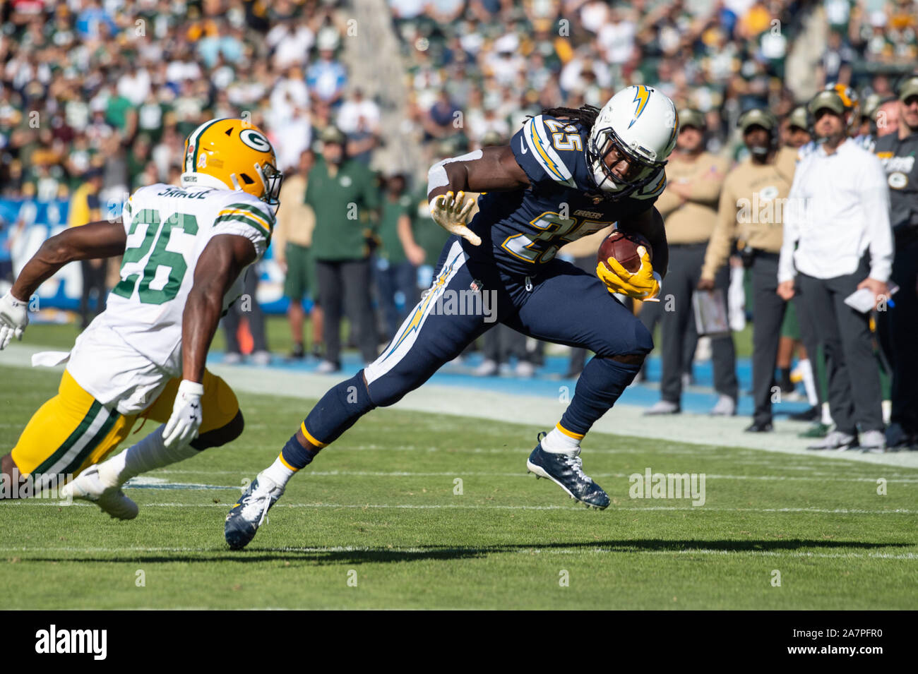 Carson, United States. 03rd Nov, 2019. Los Angeles Chargers running ...
