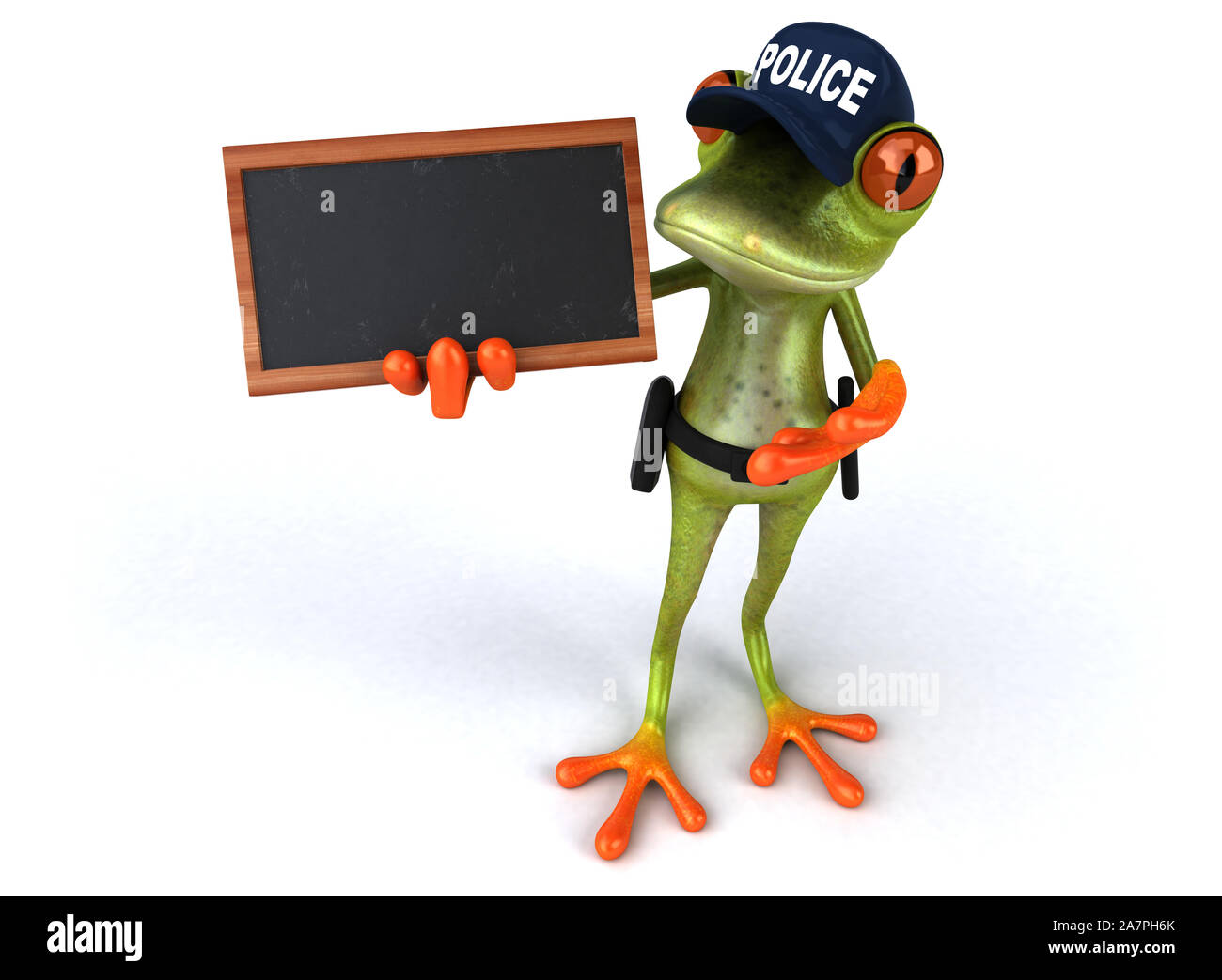 Fun 3D Cartoon frog police officer Stock Photo - Alamy