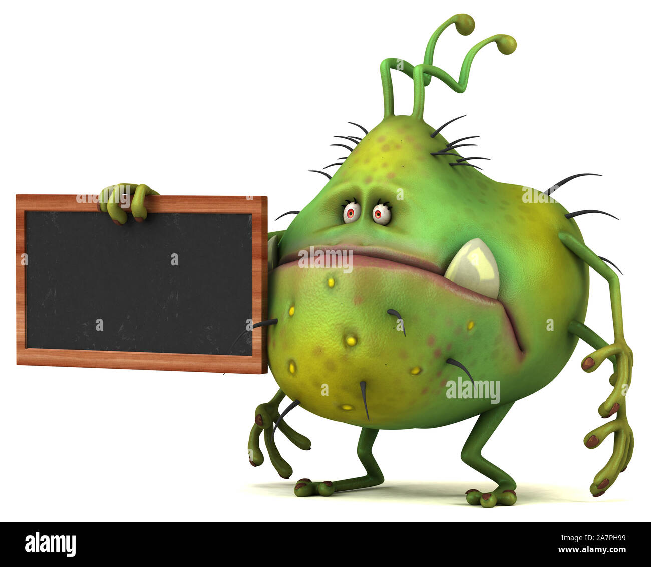 Fun 3D germ bug monster with a chalkboard Stock Photo - Alamy