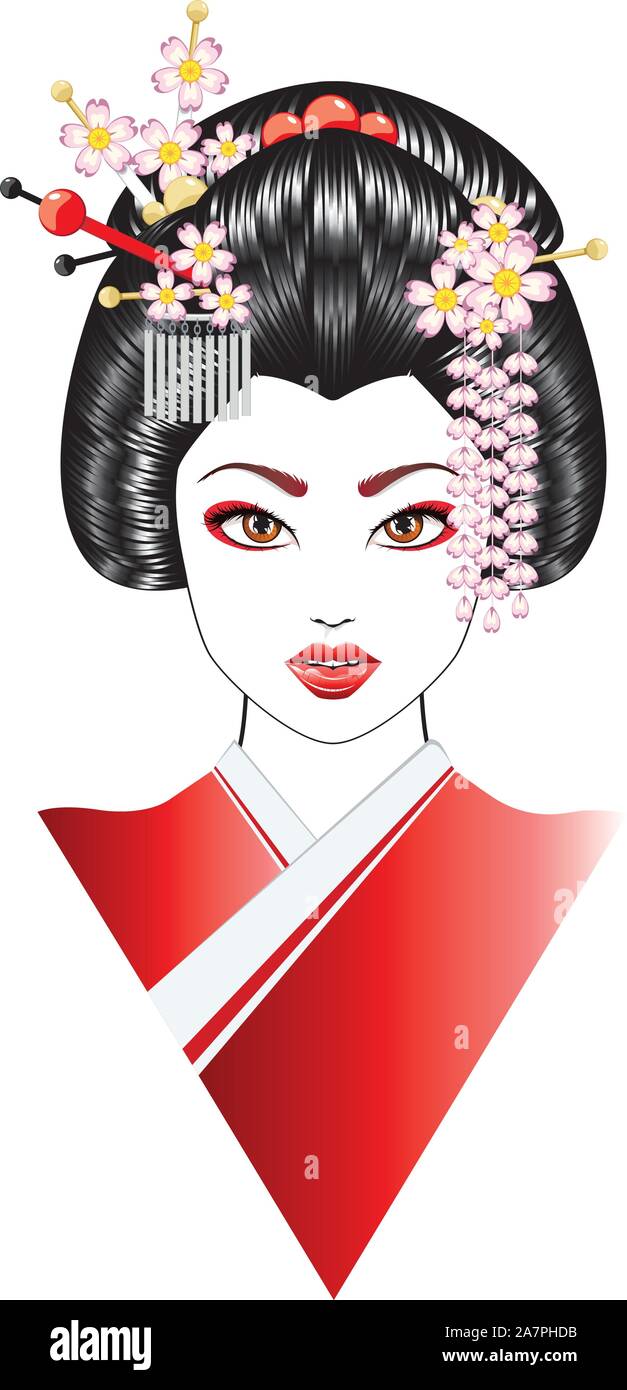 Geisha Hair Drawing