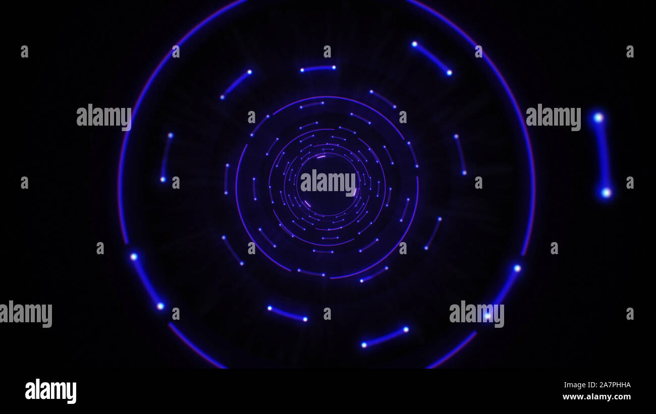 Blue abstract light circles seamless looping. Animation of an abstract ...