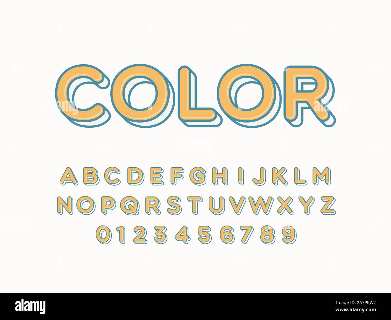 Retro color font and alphabet. Stock vector Stock Vector Image & Art ...