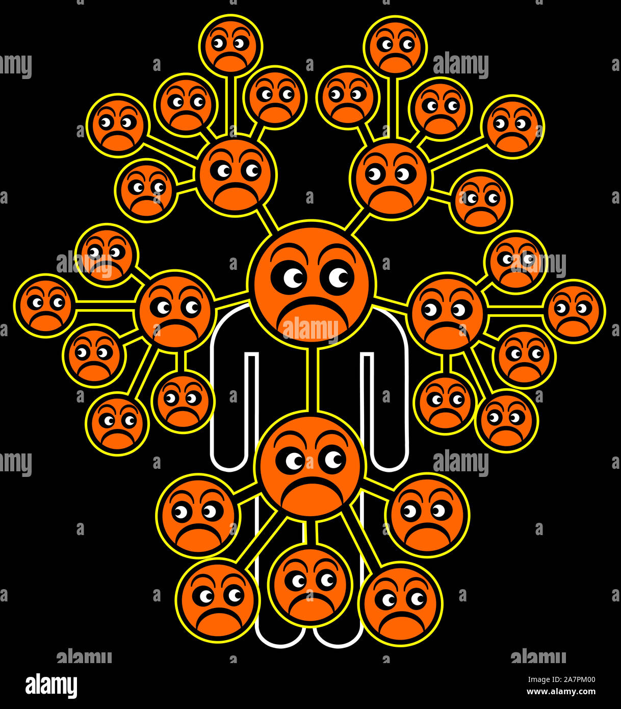 Concept illustration of a pessimistic person who appraises everything ...