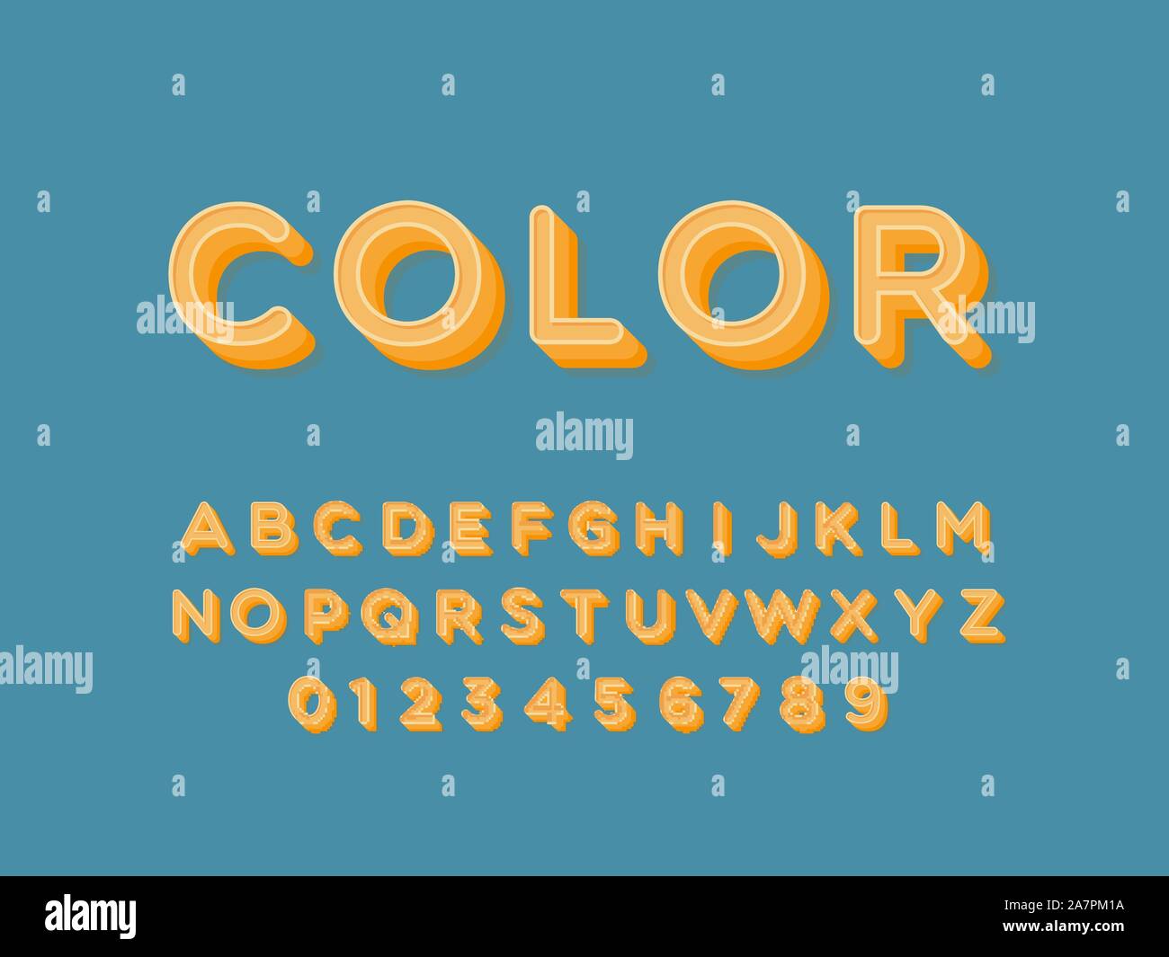 Retro color font and alphabet. Stock vector Stock Vector Image & Art ...