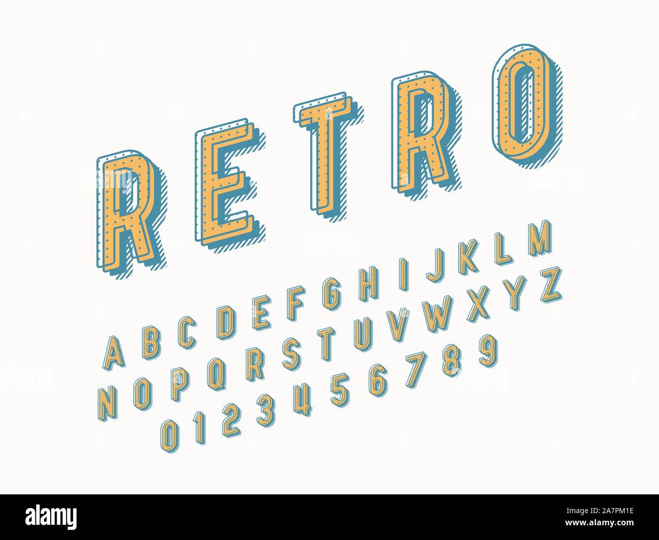 Retro color font and alphabet. Stock vector Stock Vector Image & Art ...