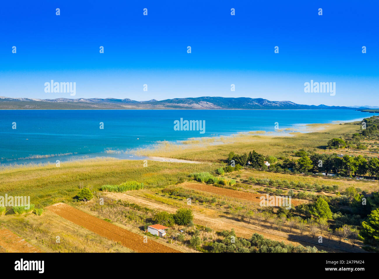 Beautiful nature park Vrana lake (Vransko jezero), Dalmatia, Croatia ...