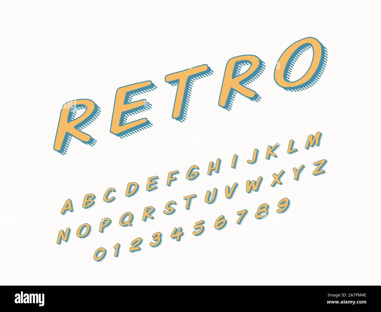 Retro color font and alphabet. Stock vector Stock Vector Image & Art ...