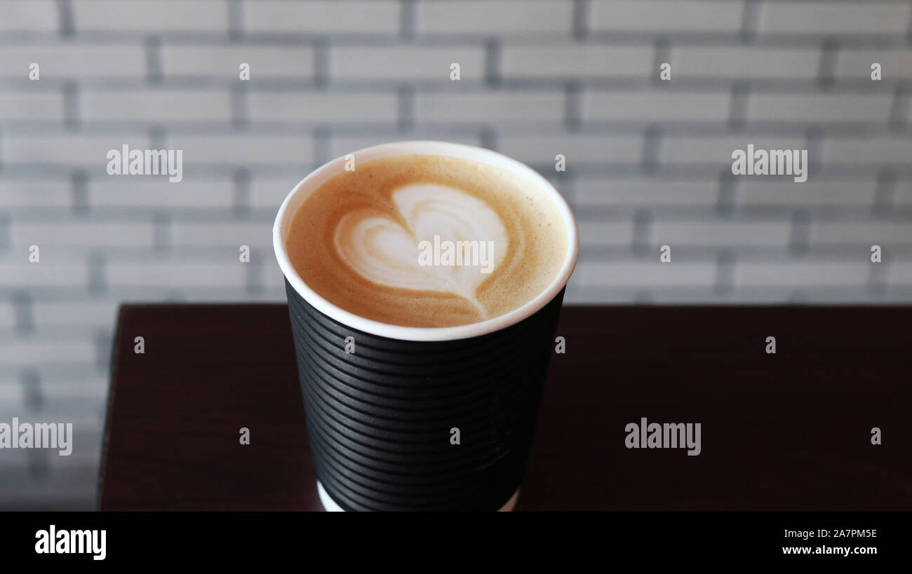 Hot latte coffee Stock Photo - Alamy