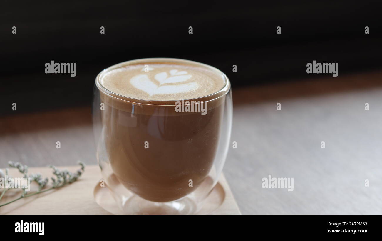 Hot latte coffee Stock Photo - Alamy
