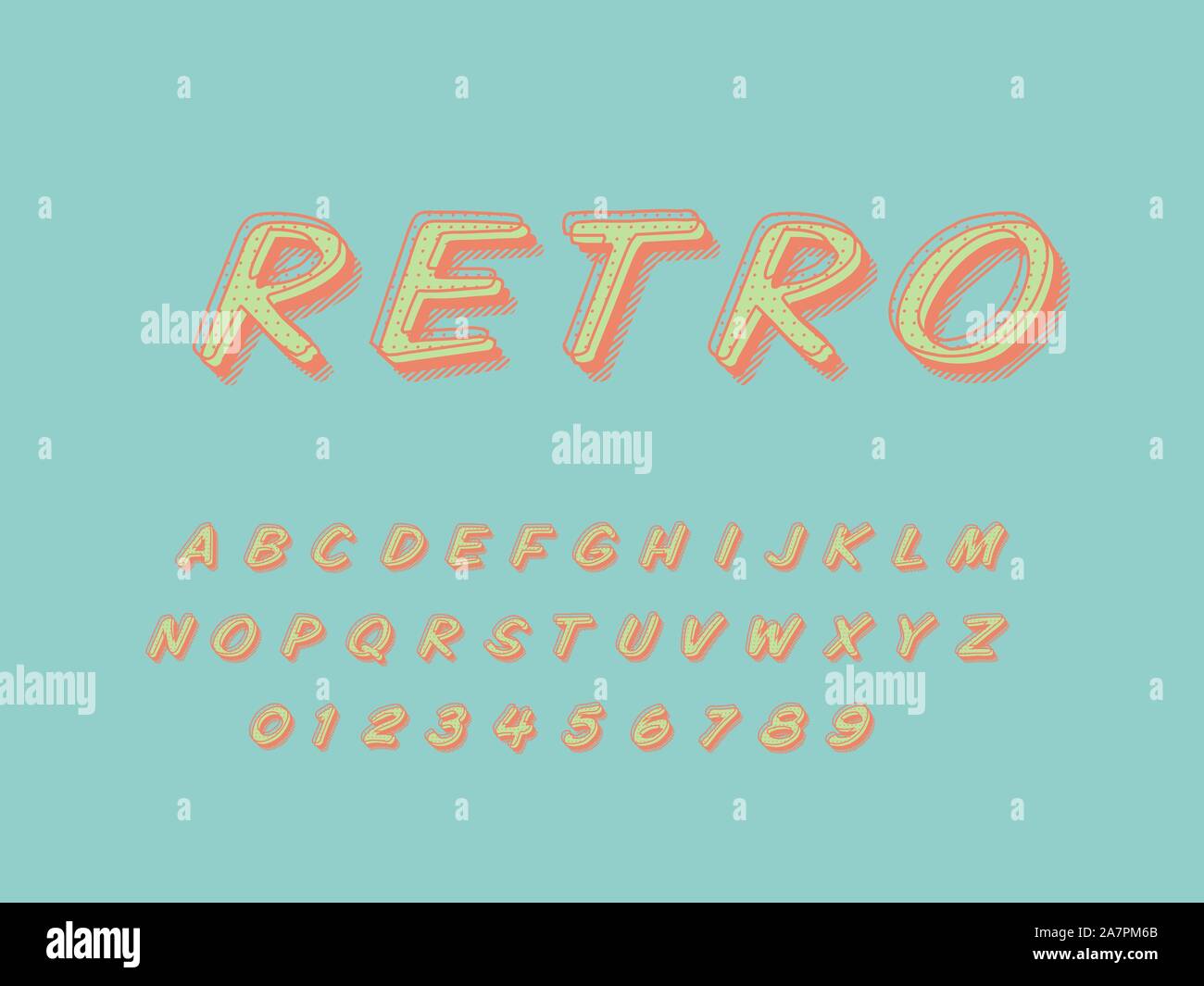 Retro color font and alphabet. Stock vector Stock Vector Image & Art ...