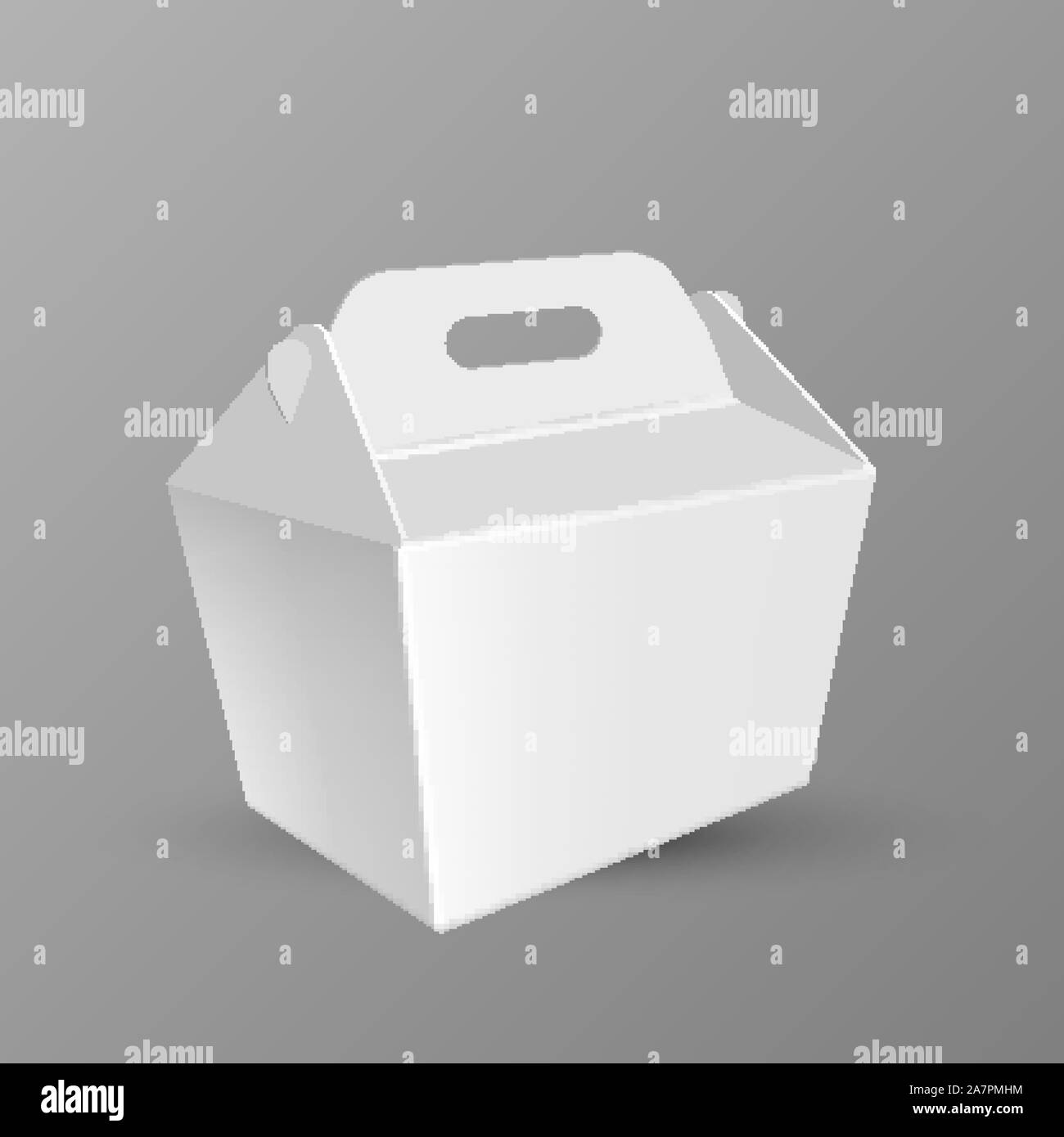 Handled Food Box For Transportation Dinner Vector Stock Vector Image ...