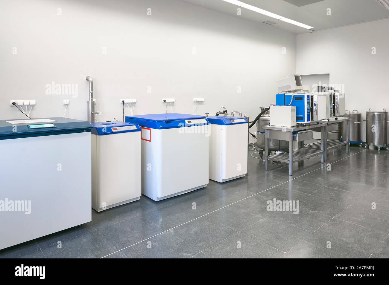 Hospital cryo fridges freezer area. Transplant treatment health care ...