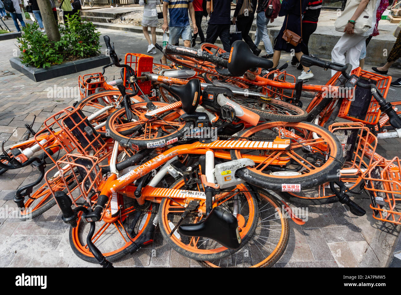 Pile of shared bikes hi-res stock photography and images - Alamy