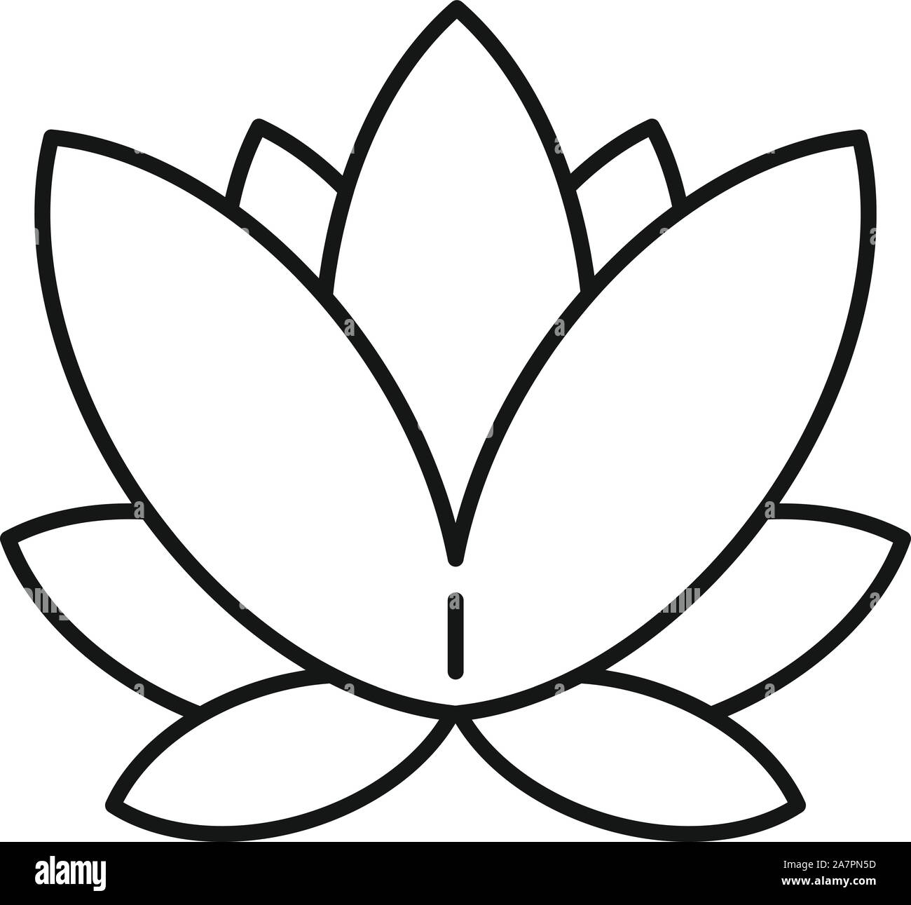 Zen lotus icon. Outline zen lotus vector icon for web design isolated ...