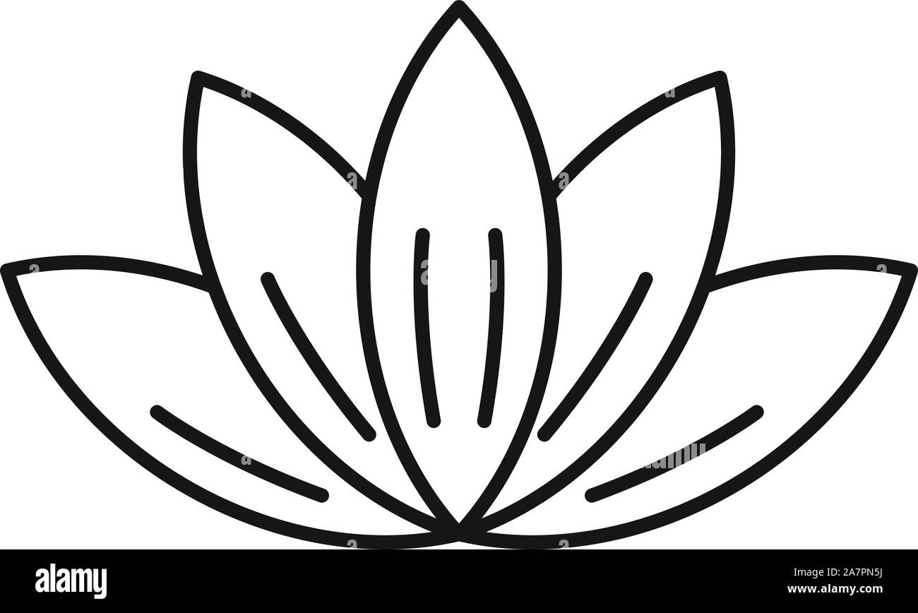 Yoga lotus icon. Outline yoga lotus vector icon for web design isolated ...