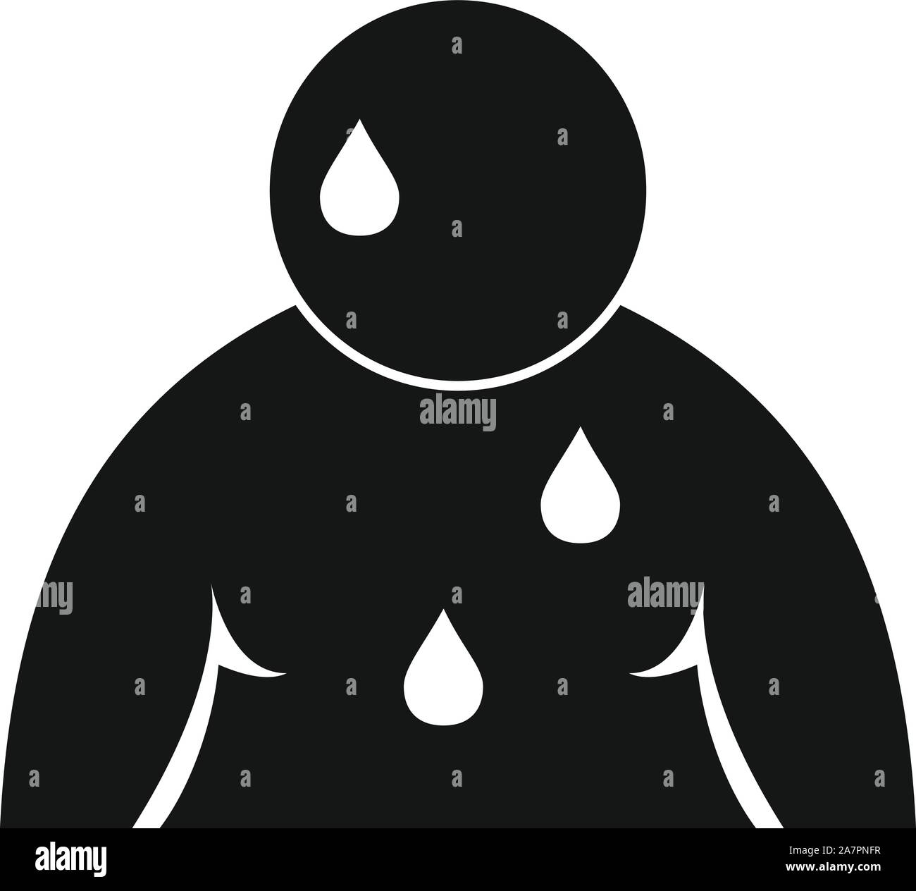 Sweat overweight man icon. Simple illustration of sweat overweight man ...