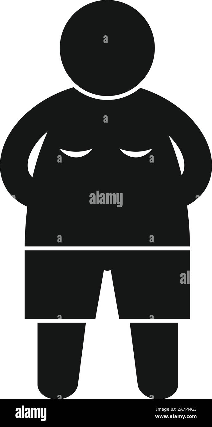 Young overweight boy icon. Simple illustration of young overweight boy ...