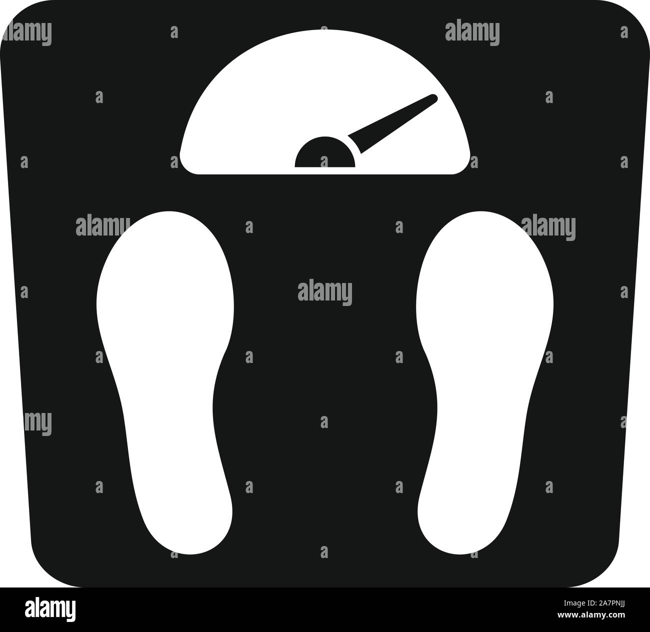 Overweight scales icon. Simple illustration of overweight scales vector ...