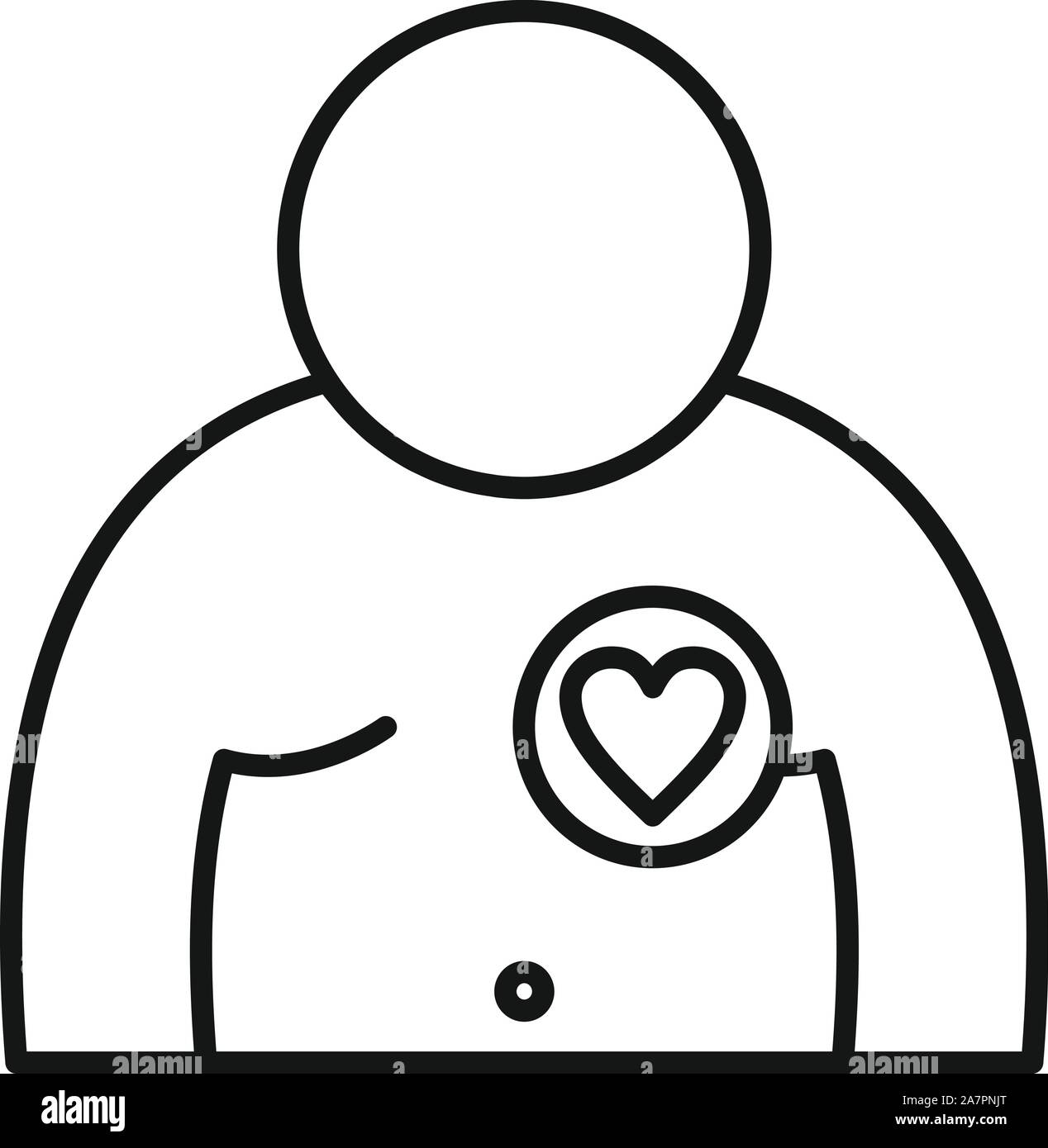 Man overweight icon. Outline man overweight vector icon for web design ...