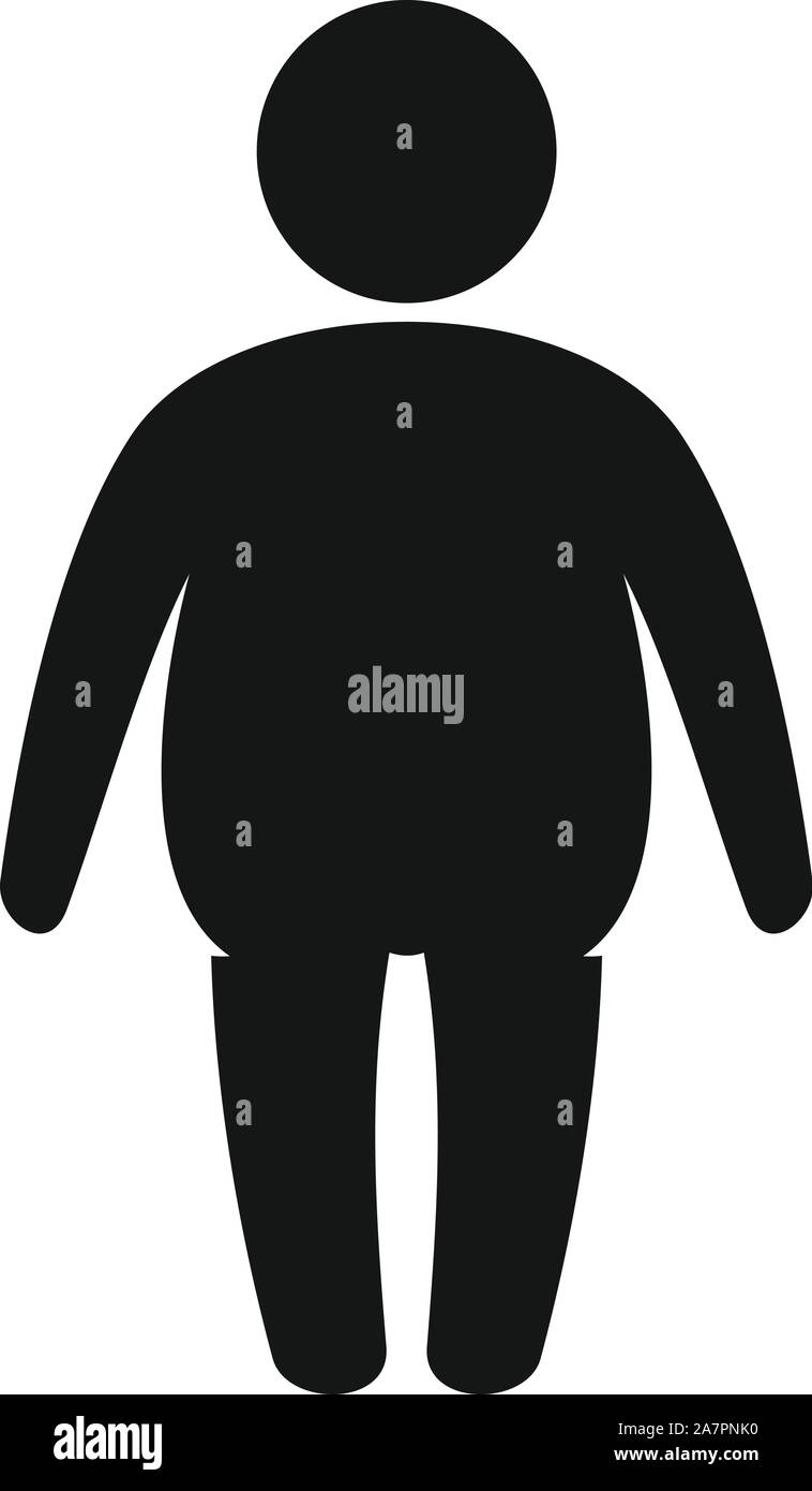 Overweight student icon. Simple illustration of overweight student ...