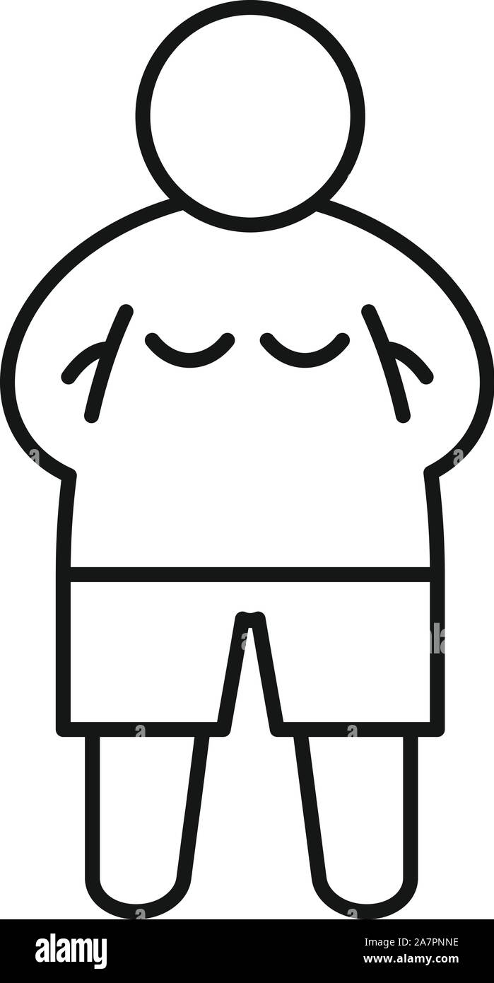 Young overweight boy icon. Outline young overweight boy vector icon for ...