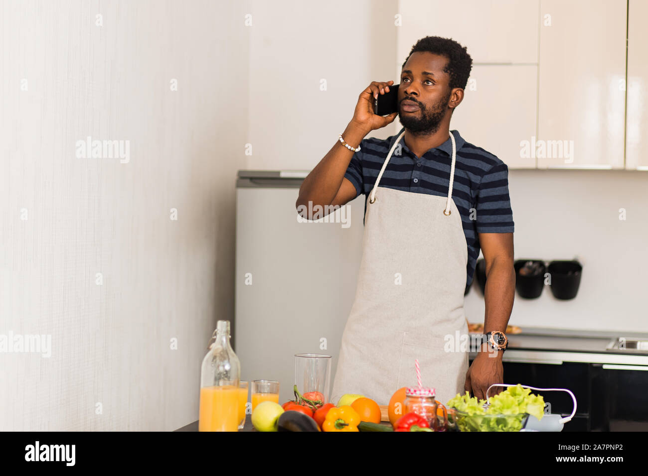 Male chef fruits vegetables in hi-res stock photography and images - Alamy