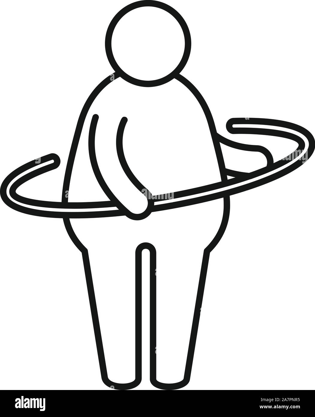 Overweight man circle icon. Outline overweight man circle vector icon ...