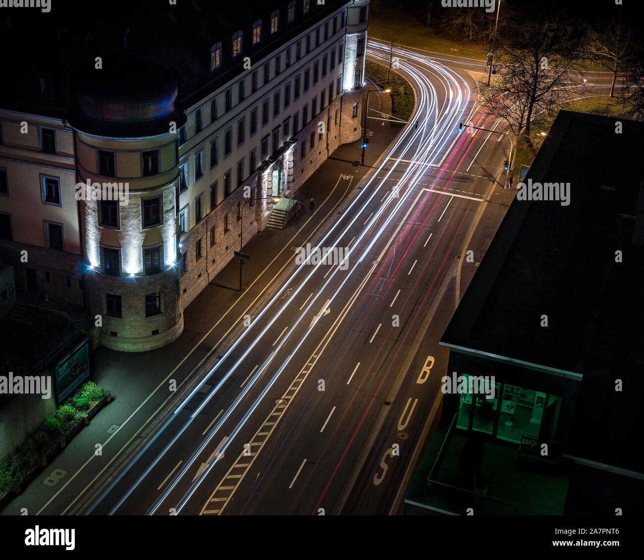 Busy wuerzburg road at night Stock Photo - Alamy