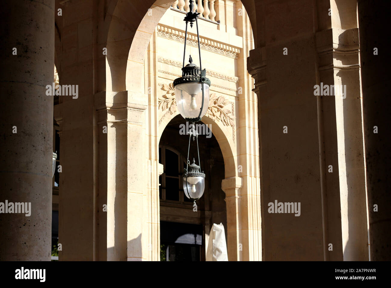 Palais Royal Building Closeup View. Parisian Architecture. Historical ...